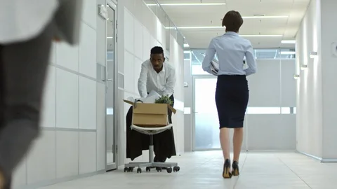 Office Workers Running through Hallway w... | Stock Video | Pond5