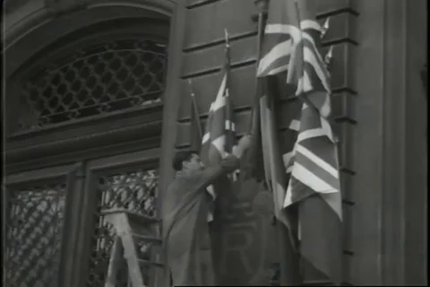 Official put national flag at the entran... | Stock Video | Pond5