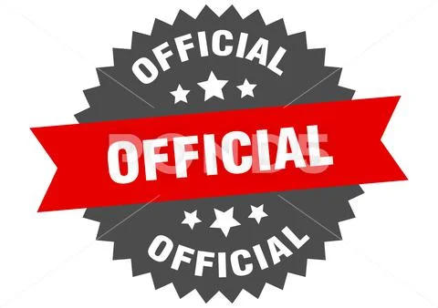 Official round isolated ribbon label. official sign: Graphic #136620193
