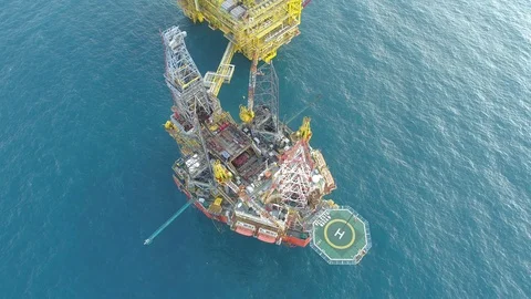 Offshore jack-up drilling rig and gas pr... | Stock Video | Pond5