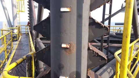 Offshore jack up drilling rig leg during... | Stock Video | Pond5