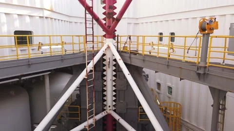 Offshore jack up drilling rig leg during... | Stock Video | Pond5