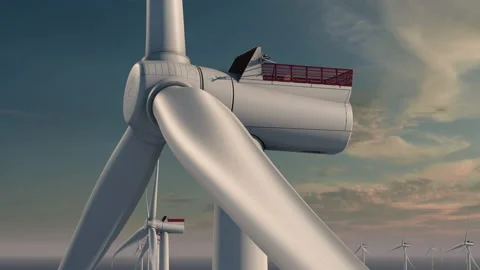 Offshore Windpower Park Daylight Animati... | Stock Video | Pond5