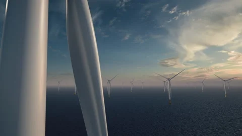 Offshore Windpower Park Daylight Animati... | Stock Video | Pond5