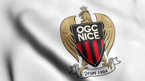 OGC Nice Flag video waving in wind OGC ... | Stock Video | Pond5