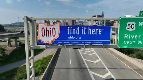 Ohio find it here sign. Welcome to OH ro... | Stock Video | Pond5