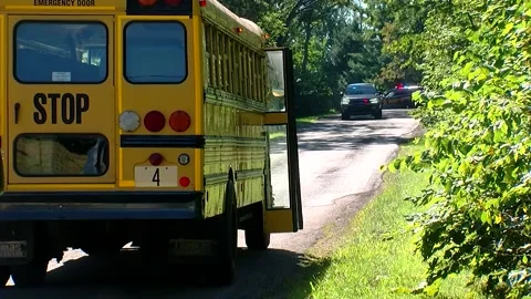 OHIO SHERIFF BLOCKS SCHOOL BUS | Stock Video | Pond5