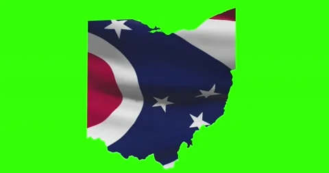 Ohio state map outline with flag animati... | Stock Video | Pond5