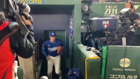 Ohtani, Dodgers train for MLB Tokyo Seri... | Stock Video | Pond5