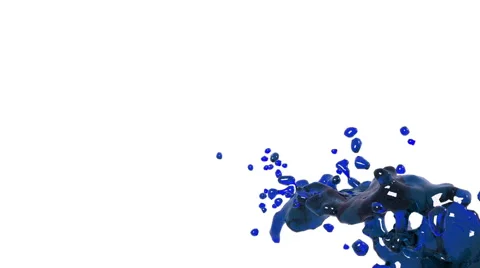 oil. blue abstract paint stream on white... | Stock Video | Pond5