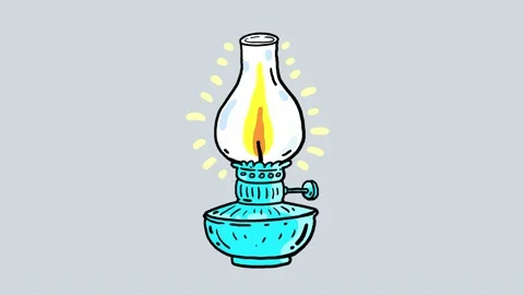 Oil lamp cartoon animation hard contour | Stock Video | Pond5