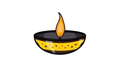 oil lamp, diya sketch background and 2d ... | Stock Video | Pond5