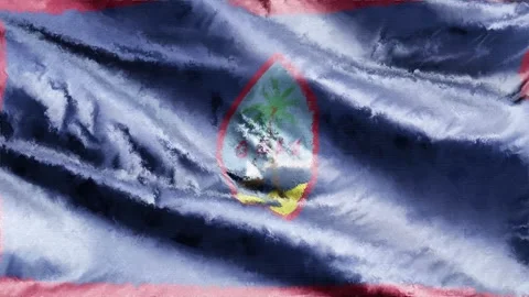 Oil painting Guam flag canvas waving on ... | Stock Video | Pond5