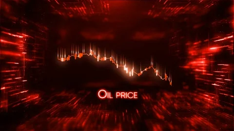 Oil price decline chart with 3d diagrams... | Stock Video | Pond5