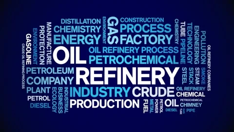 Oil Refinery animated word cloud,animati... | Stock Video | Pond5