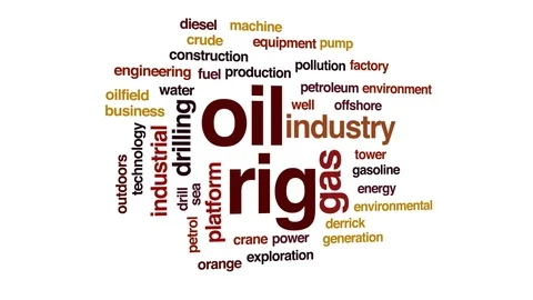 Oil rig animated word cloud, text design... | Stock Video | Pond5