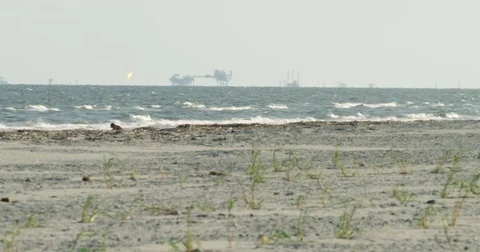 Offshore Oil Rig Fire Stock Footage ~ Royalty Free Stock Videos | Pond5