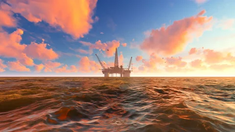 Oil rig night to day Offshore drilling r... | Stock Video | Pond5