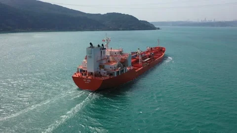 Oil tanker underway using engine through... | Stock Video | Pond5