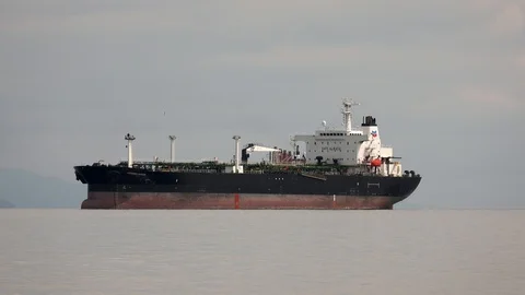 Oil Tanker Anchored Stock Footage ~ Royalty Free Stock Videos | Pond5