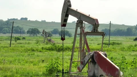 Oil well drilling for crude fossil fuels... | Stock Video | Pond5