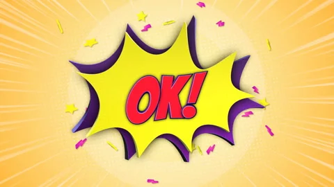 OK Comic Text Animation, with Alpha Matt... | Stock Video | Pond5