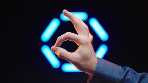 OK hand sign for agreement on neon sign ... | Stock Video | Pond5