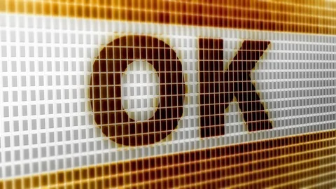 "OK" on the Screen. 4K Resolution. Encod... | Stock Video | Pond5