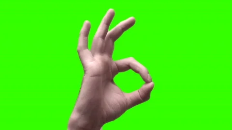 Okay hand sign green screen V2 - HD | Stock Video | Pond5