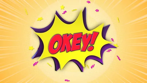 OKEY Comic Text Animation, with Alpha Ma... | Stock Video | Pond5