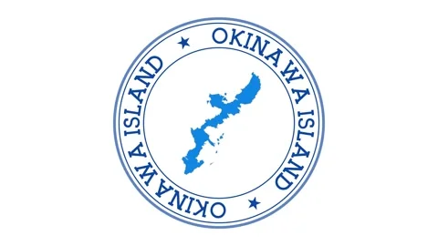 Okinawa Island intro. Badge with the cir... | Stock Video | Pond5