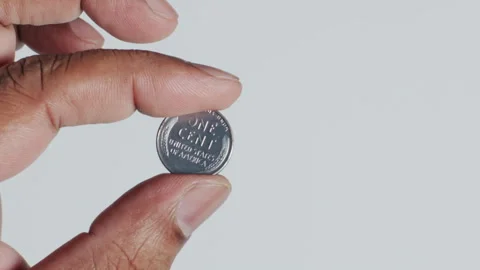 Old 1943 Steel One Cent Coin | Stock Video | Pond5