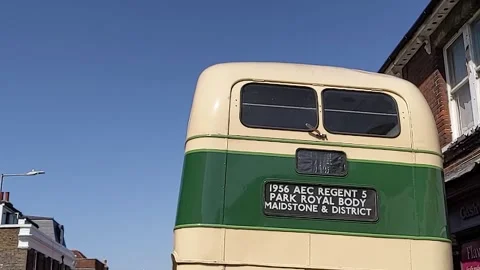 Old 1950's British Bus on Bright Sunny D... | Stock Video | Pond5