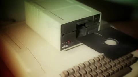 Old 5¼" Floppy Disk Drive 2617 | Stock Video | Pond5