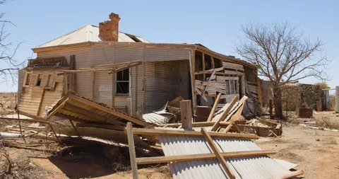 An old abandoned house falling apart in ... | Stock Video | Pond5