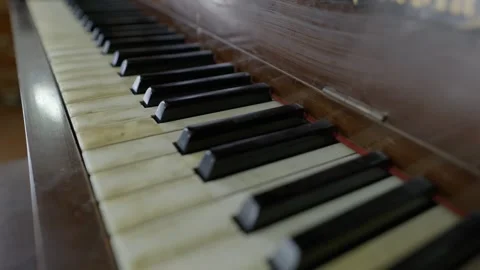 Old and dirty piano keys | Stock Video | Pond5