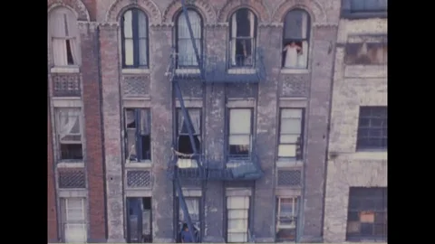 An old and rundown apartment building in... | Stock Video | Pond5