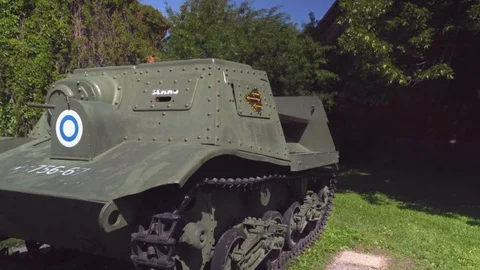 The old big tank on the military museum | Stock Video | Pond5