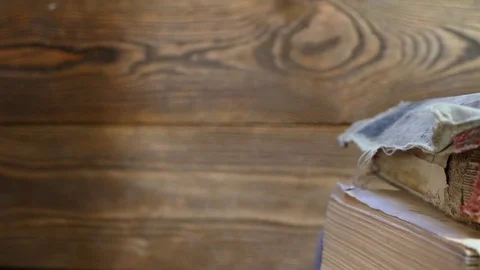 Old books in the library archive. Turn o... | Stock Video | Pond5