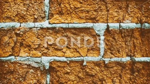 Photograph: Old brickwork close up. Added vintage camera effect #242402392