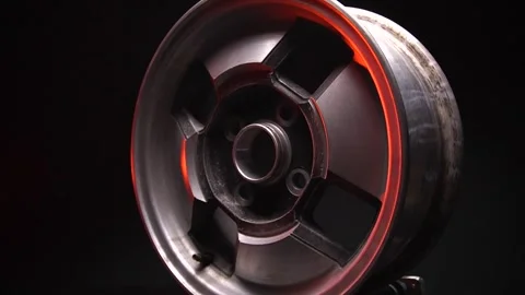 old car wheels titanium rims retro alloy... | Stock Video | Pond5