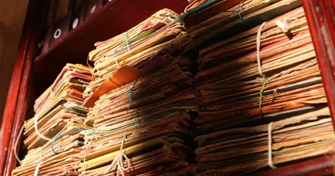 Old Cases Paper Files in the wooden cupb... | Stock Video | Pond5