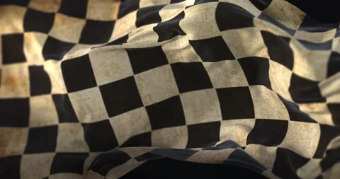 Old Checkered Flag waving at wind. Loop | Stock Video | Pond5