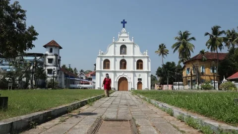 Old Christian catholic church in Vypin F... | Stock Video | Pond5