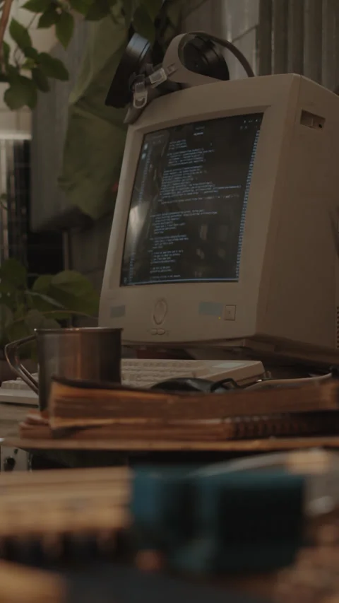 Old Computer Display Stock Video Footage | Royalty Free Old Computer ...