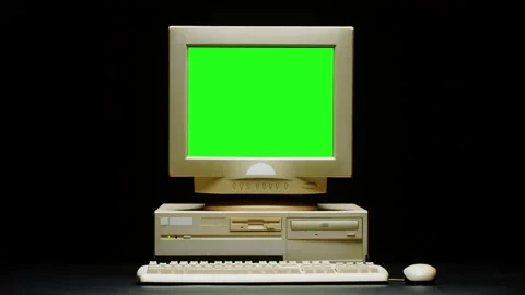 Old Computer Green Screen Stock Footage ~ Royalty Free Stock Videos | Pond5
