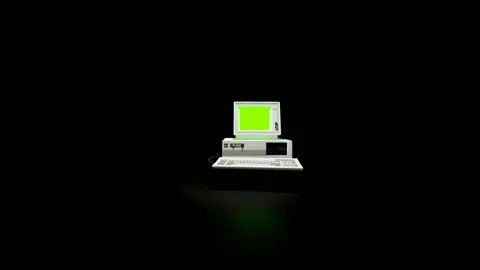 Old Computer Green Screen Stock Footage ~ Royalty Free Stock Videos | Pond5