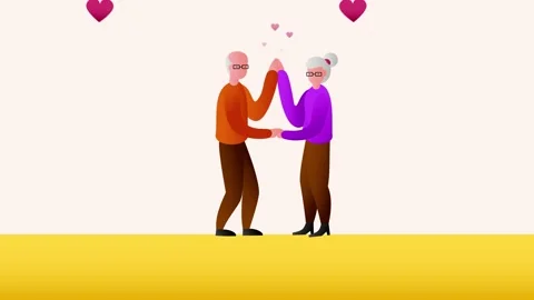 Old couple dancing under falling heart s... | Stock Video | Pond5