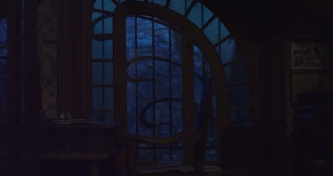 Old creepy window of a scary haunted hou... | Stock Video | Pond5