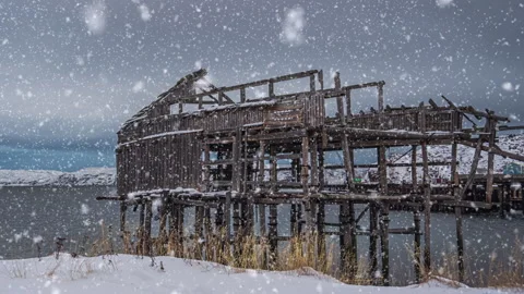 An old crumbling wooden pier structure o... | Stock Video | Pond5